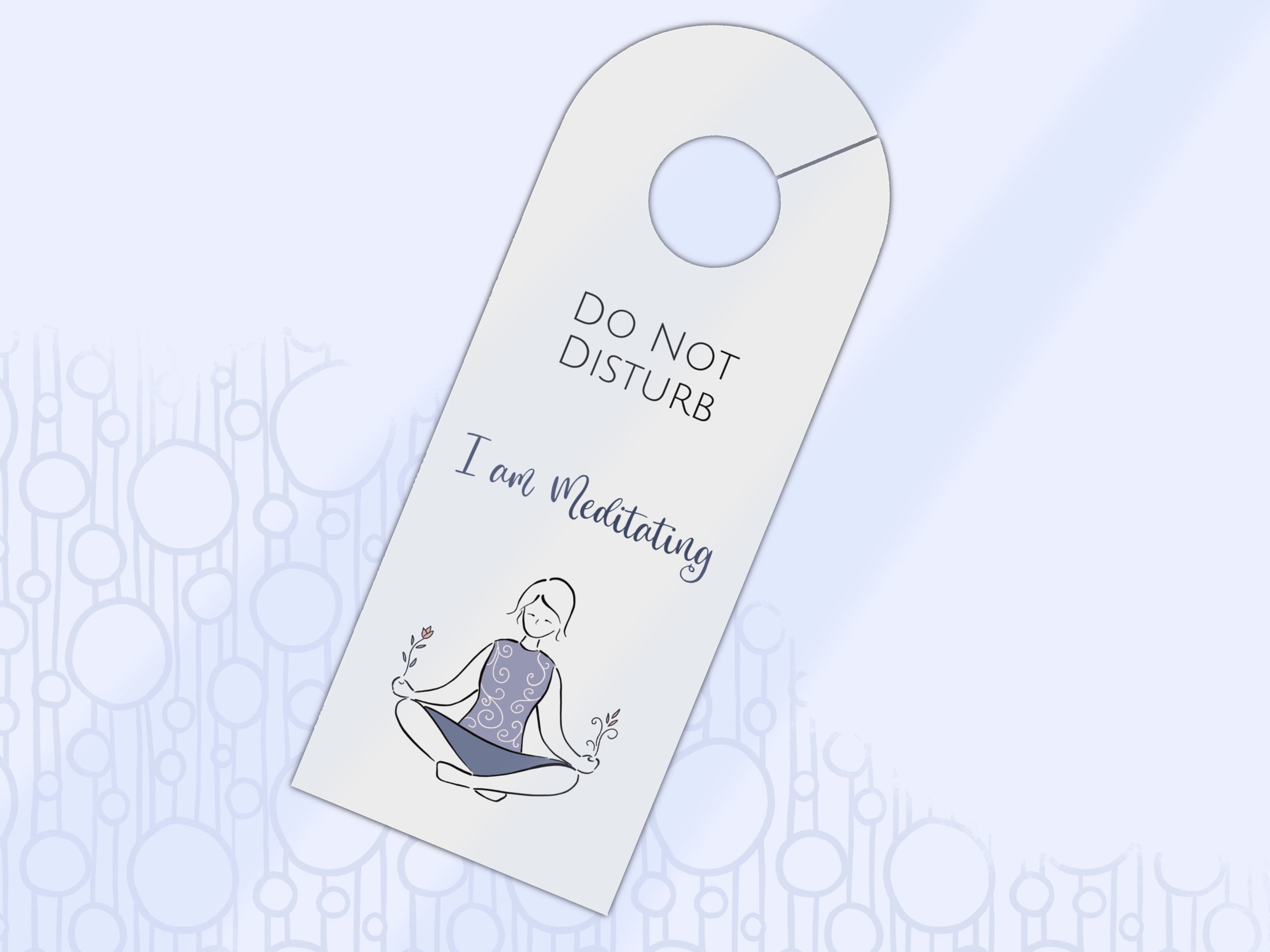 Printable Door Hanger I Am Meditating, Do Not Disturb Sign, Hand Drawn ...