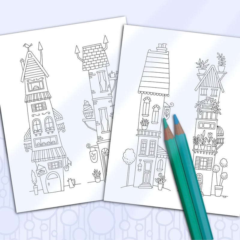Wonky Houses - Etsy