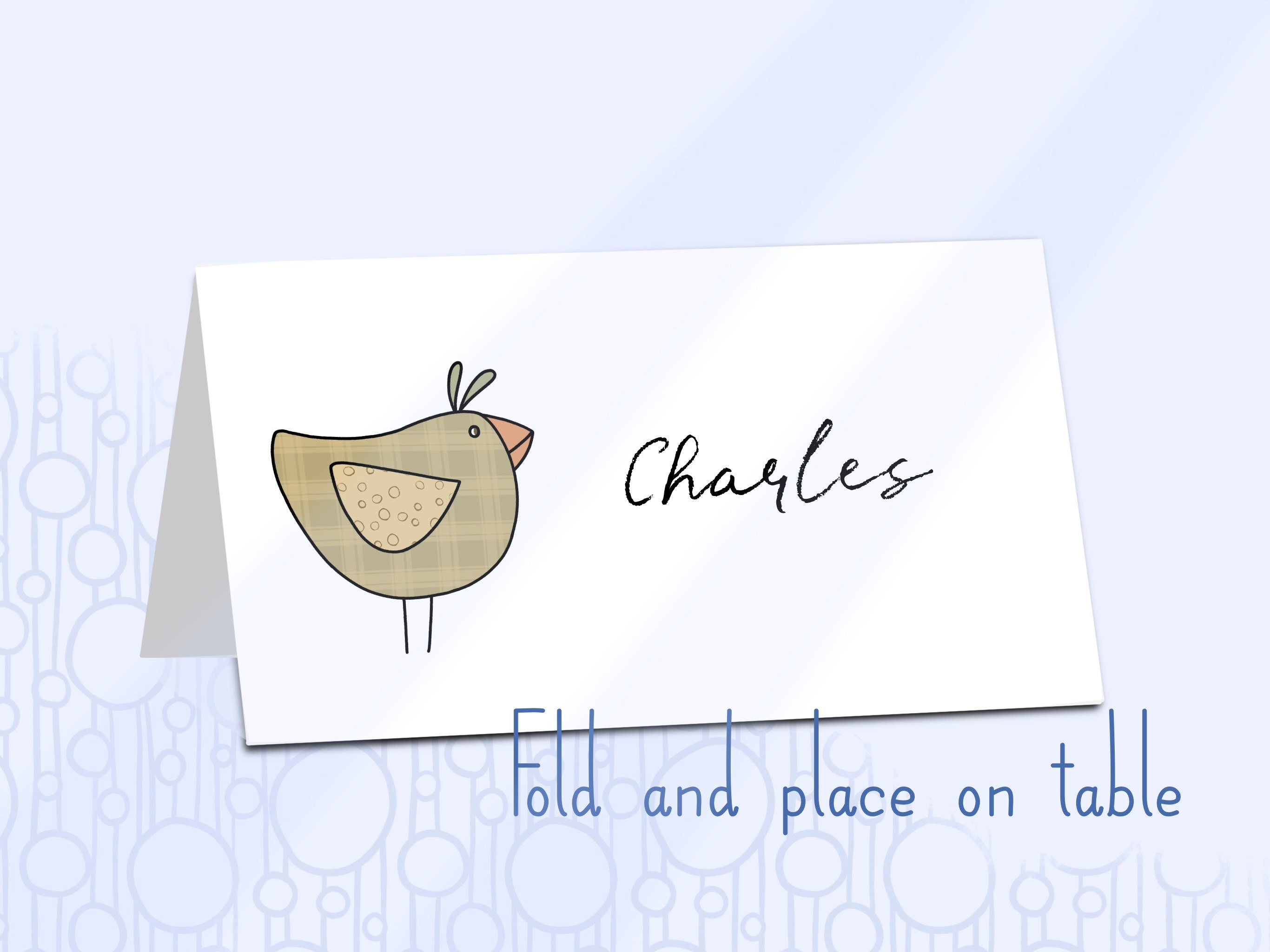 Printable Name Cards Chicken Fish & Vegetable, Boho Meal Preference ...