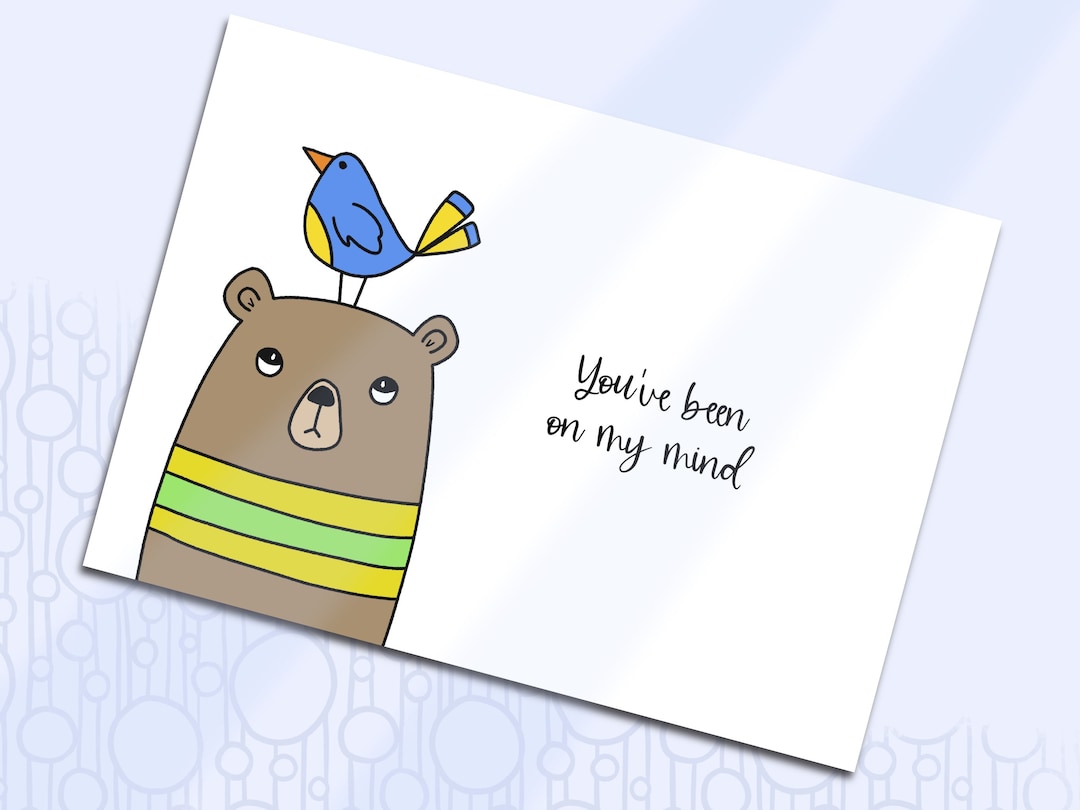 Printable Friendship Card, Hand Drawn Bear Digital Card, Humorous ...