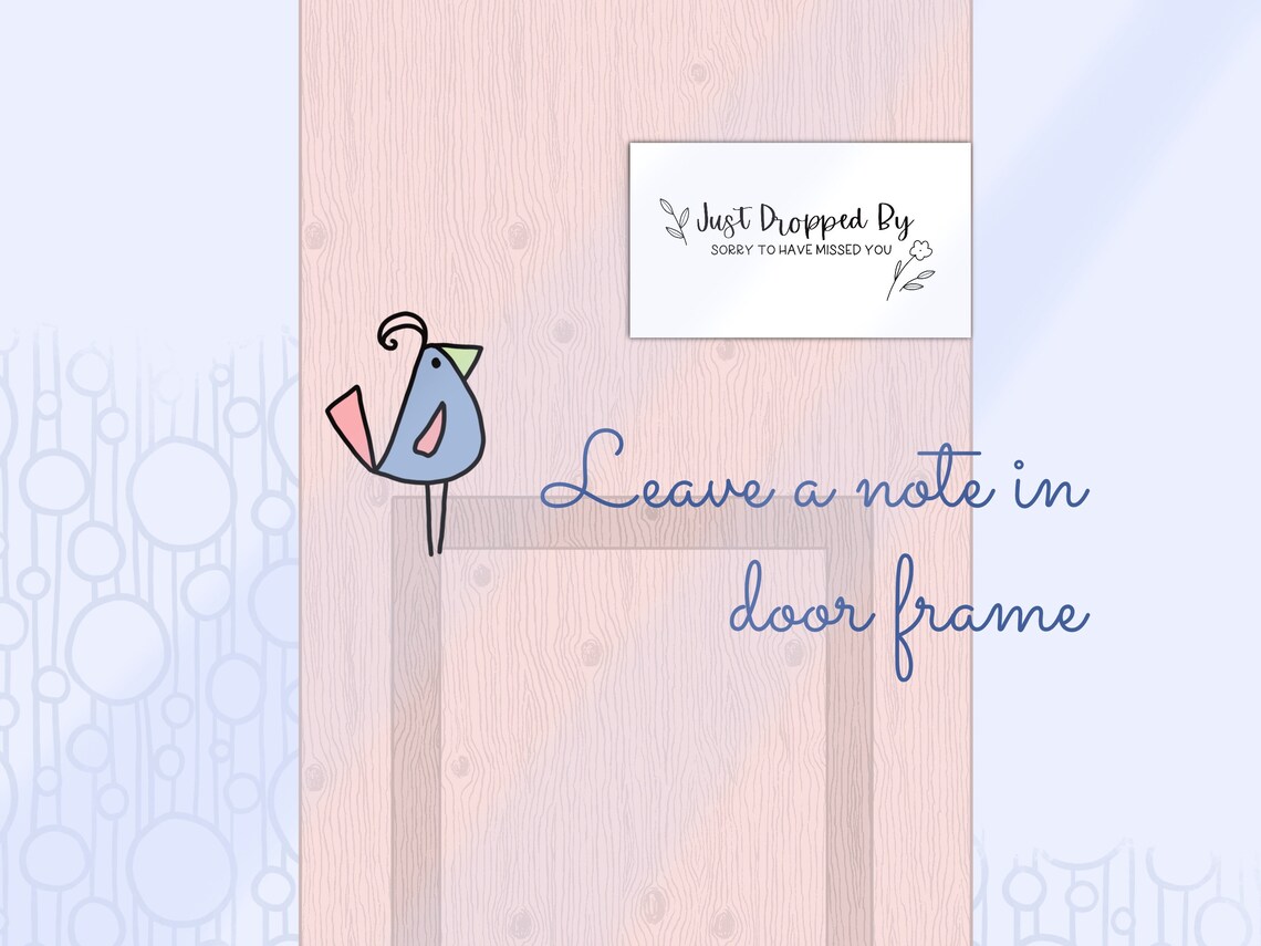 Hand Drawn Just Dropped by Card: Printable Missed You Note (PDF) - Etsy