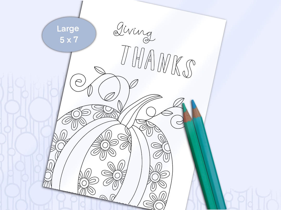 Coloring Card Hand Drawn Tangled Pumpkin, Autumn Harvest Printable ...