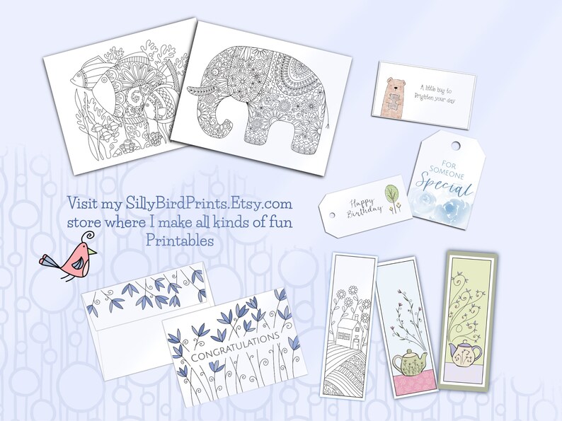 Printable Bookmarks Teapots, Whimsical Teakettle Hand Drawn Bookmarks ...