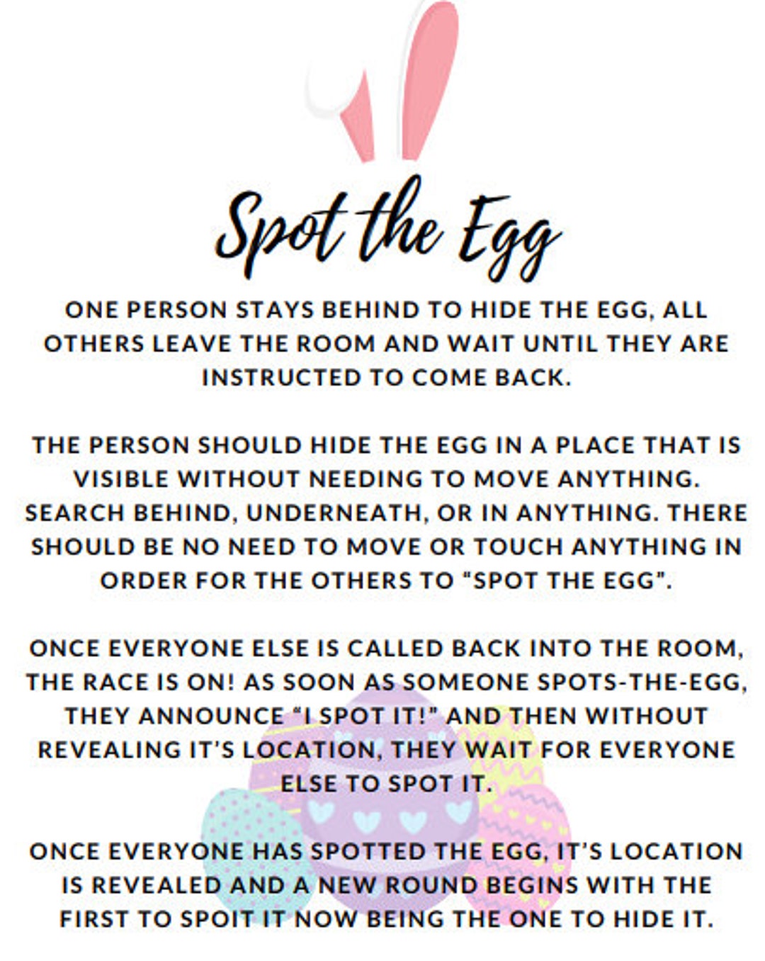 Spot the Egg! - Easter Handout - Etsy