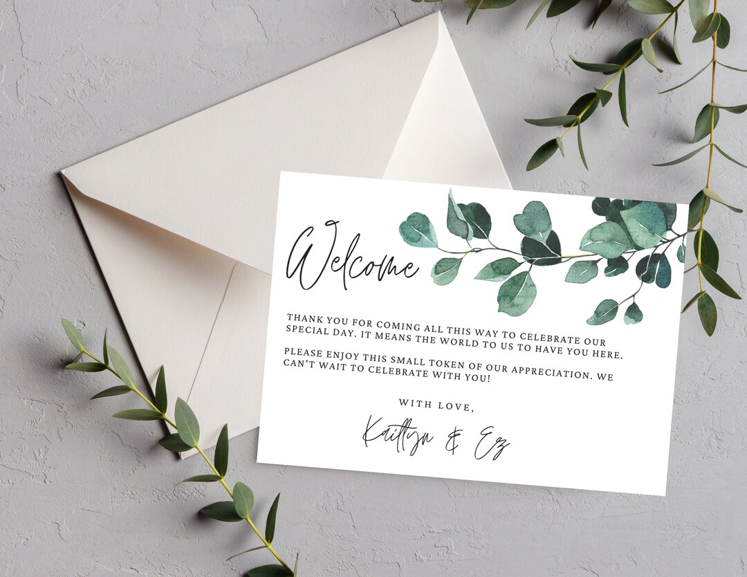 Editable Wedding Welcome Note, Thank You Note, Note for Wedding Guests ...