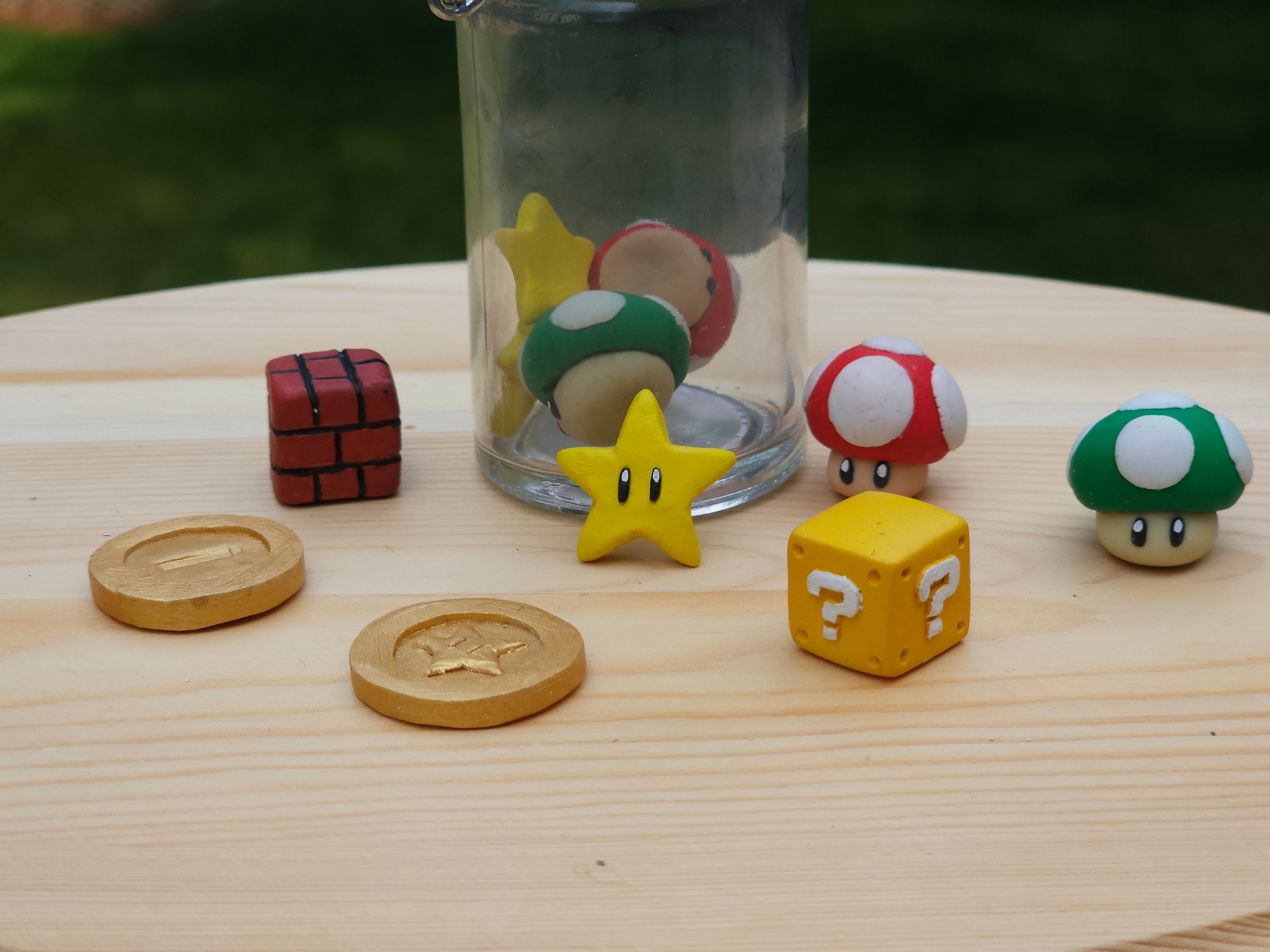 Classic Video Game Mario Themed Mini Power Ups in a Glass Jar Fidget ...