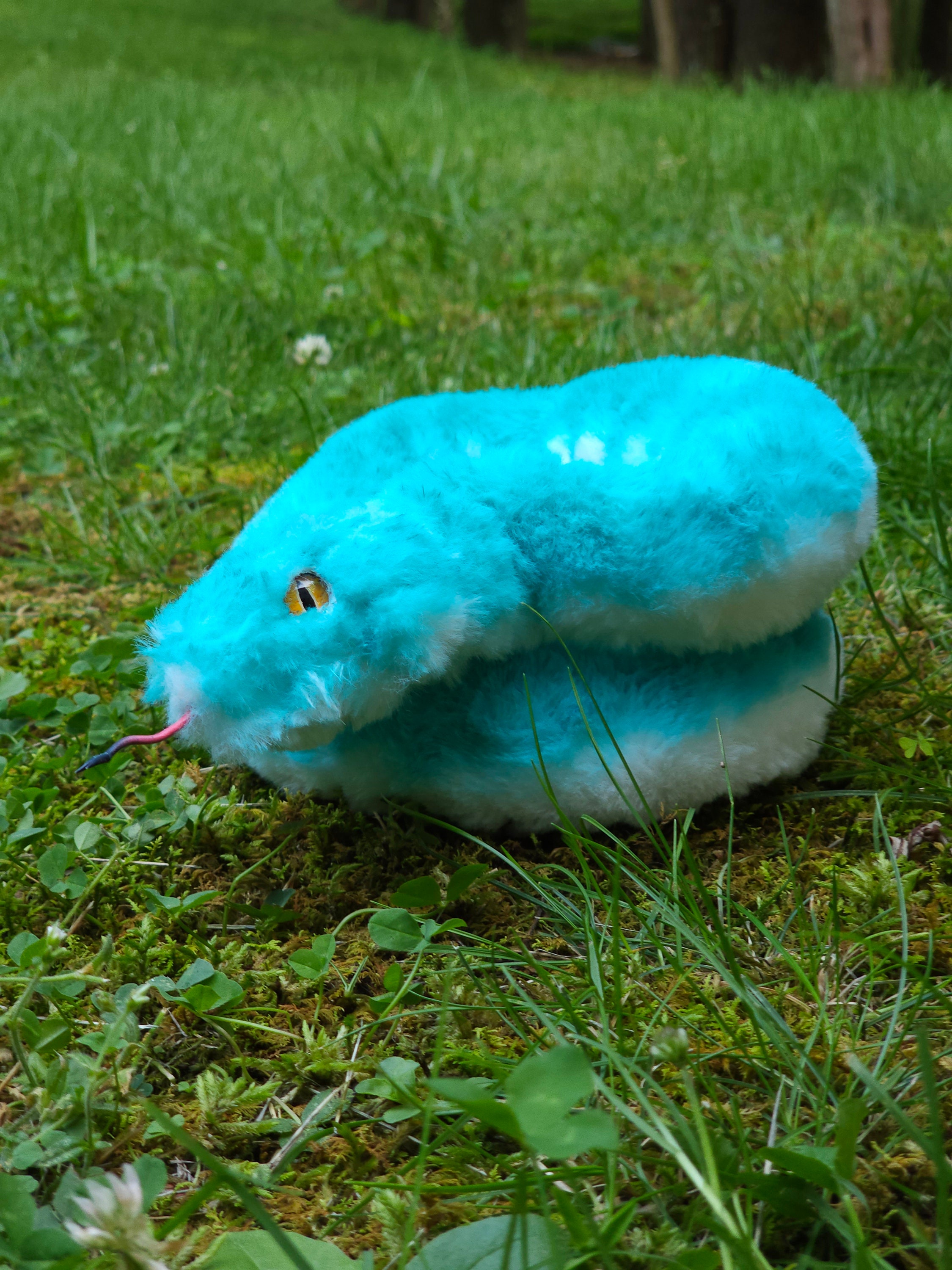 Cute Poseable Furry Blue Viper Collectible Snake Art Doll Toy Friend - Etsy