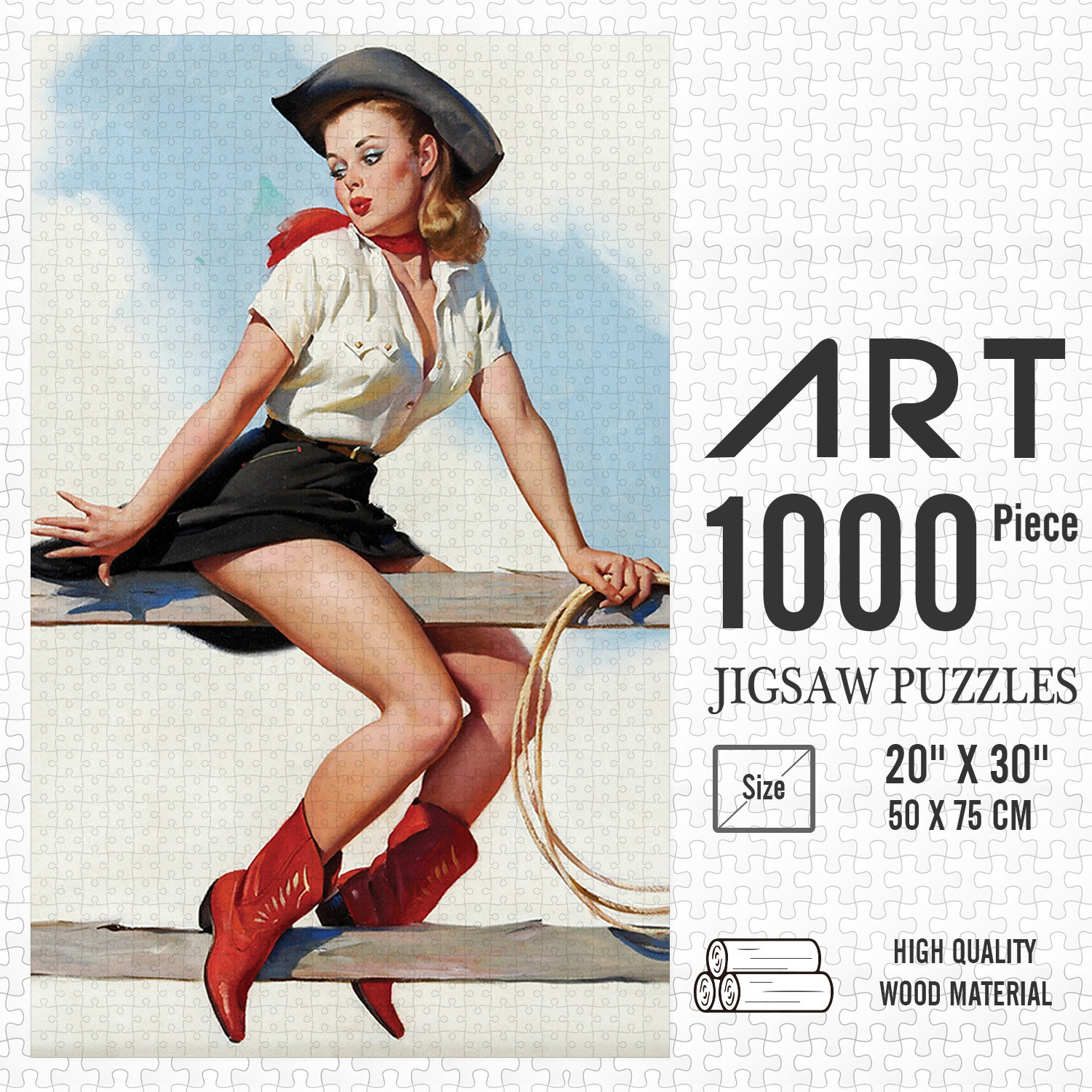 Wooden Jigsaw Puzzle Pin up Girl Puzzle 1000pcs High-quality - Etsy
