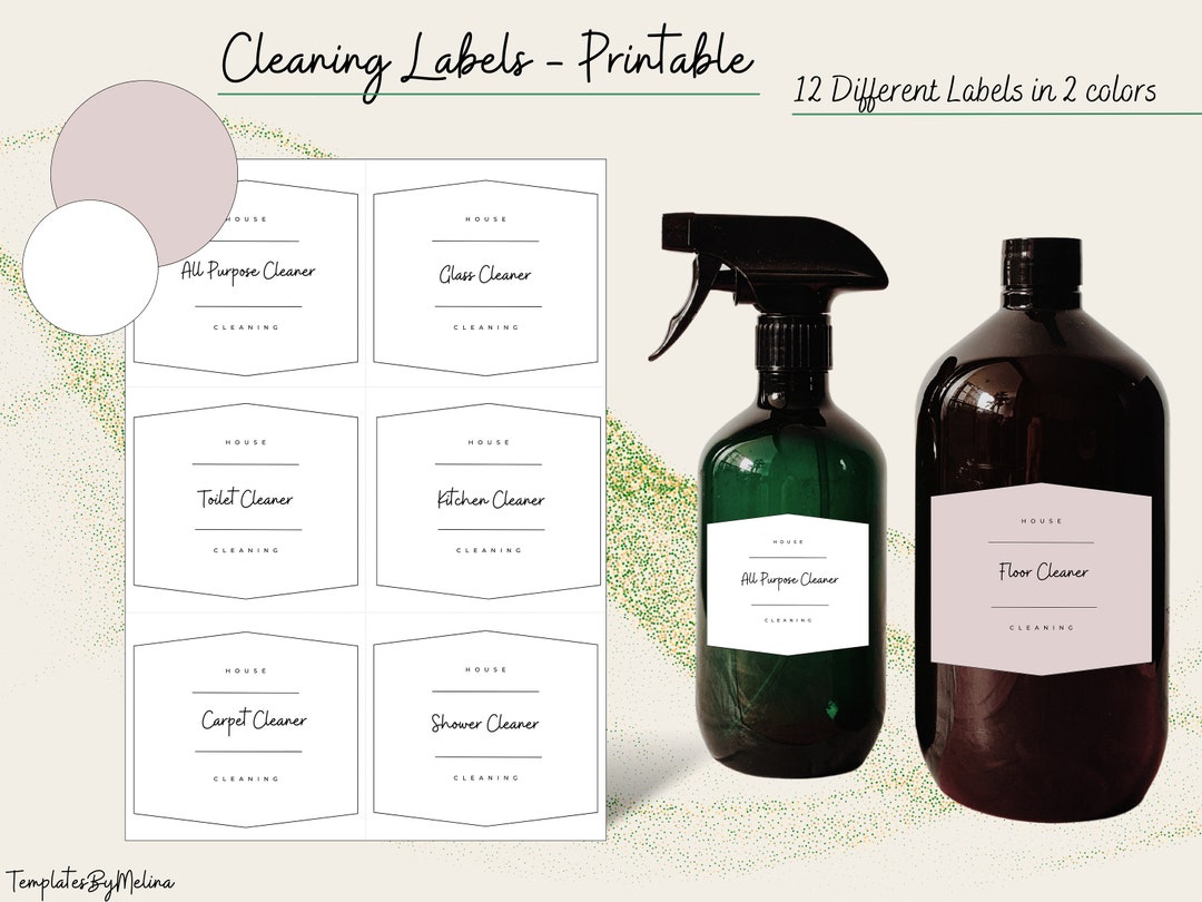 Cleaning Labels, Bottle Labels, Chemical Labels, Printable Labels ...