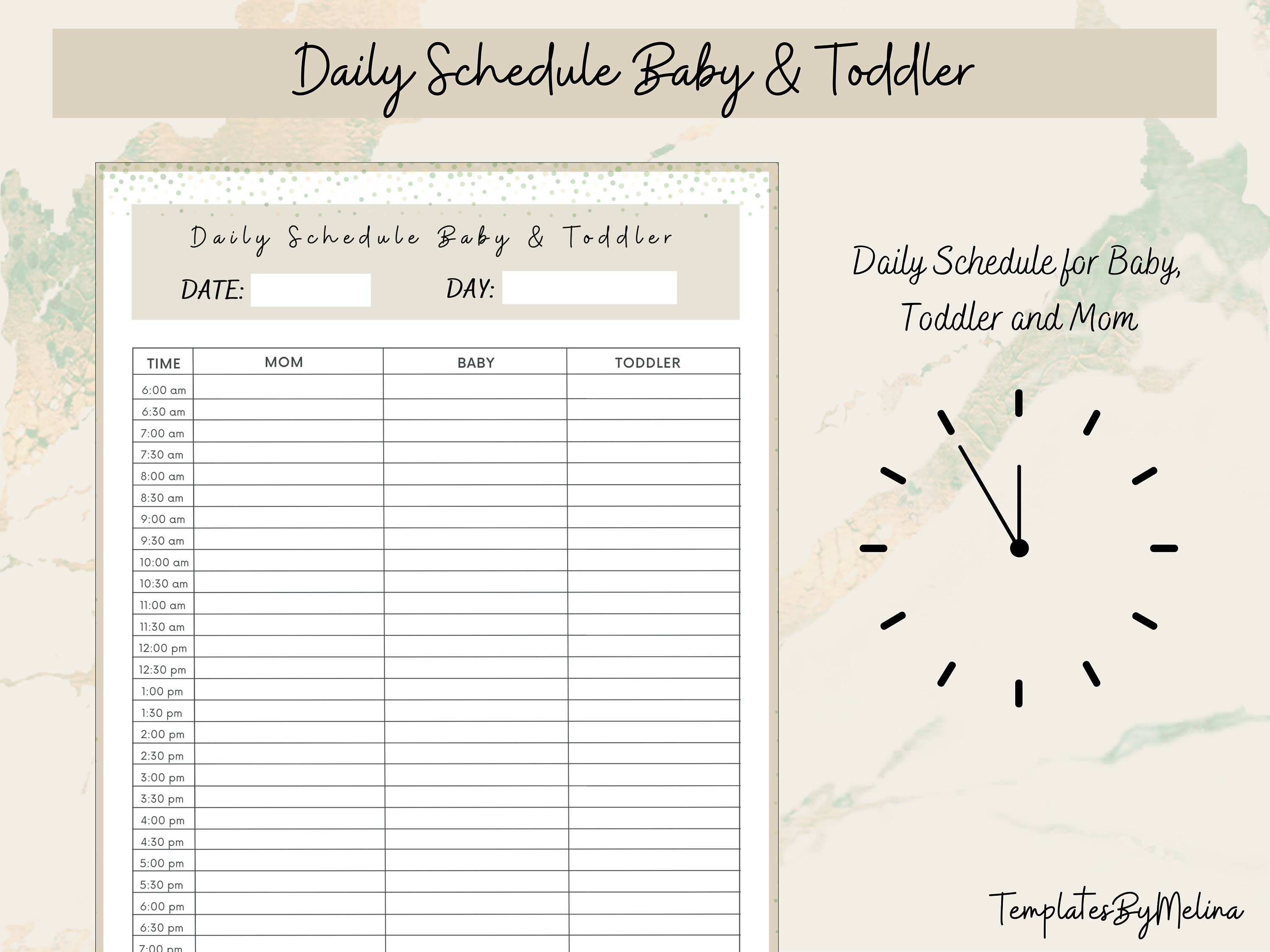 Daily Schedule Baby & Toddler, Kids Daily Schedule, Toddler Schedule ...