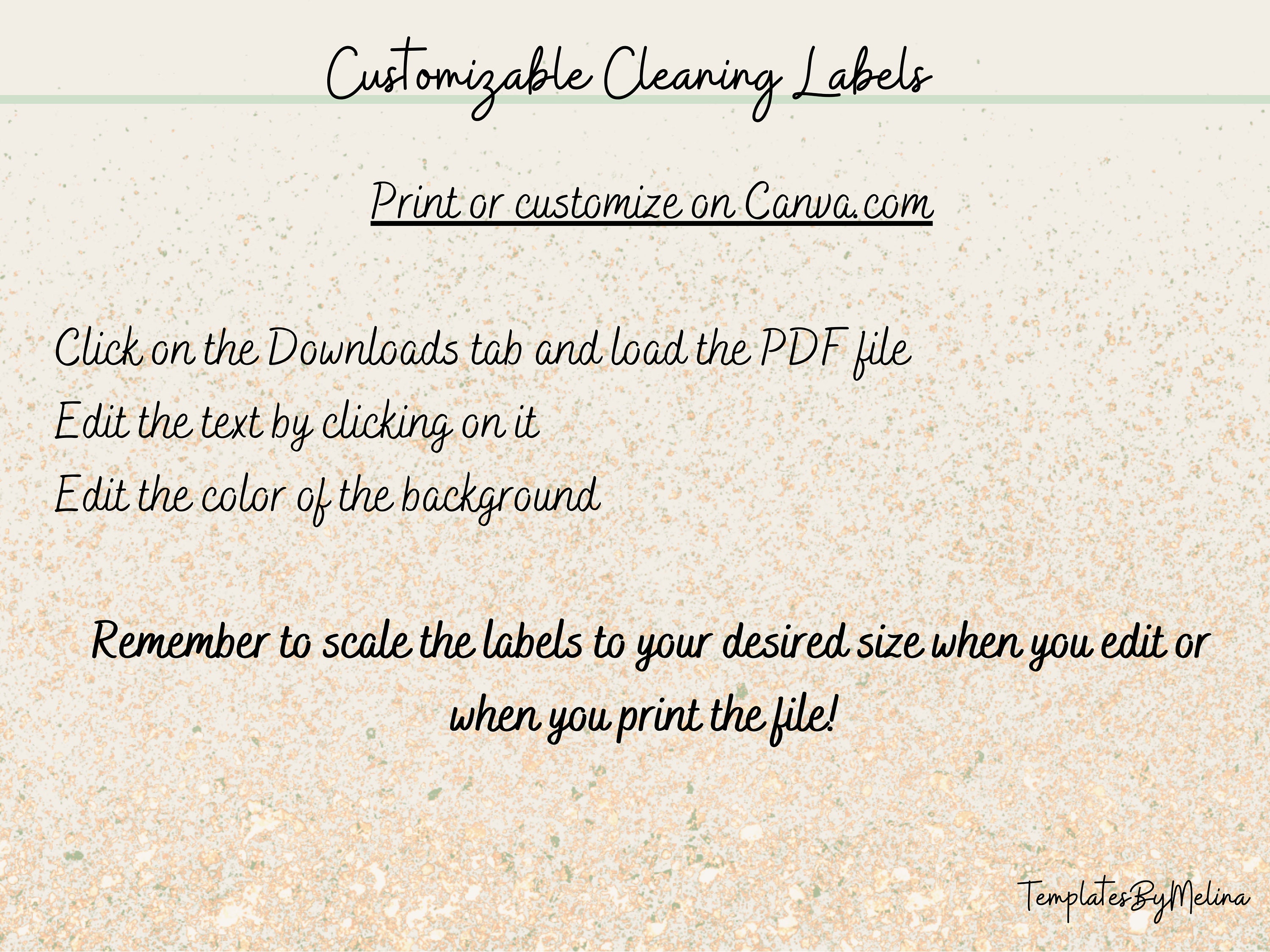 Customizable Cleaning Labels, Cleaning Labels for Bottles, House ...