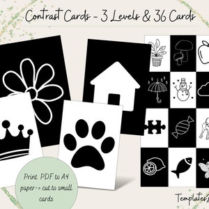 Contrast Cards With 3 Levels for Newborn Babies, Infants, and Children ...