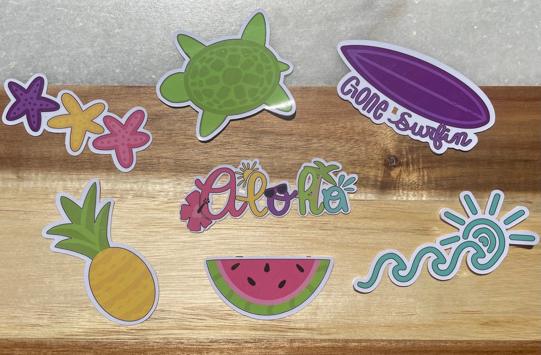 Summer Themed Sticker Set of Seven - Etsy