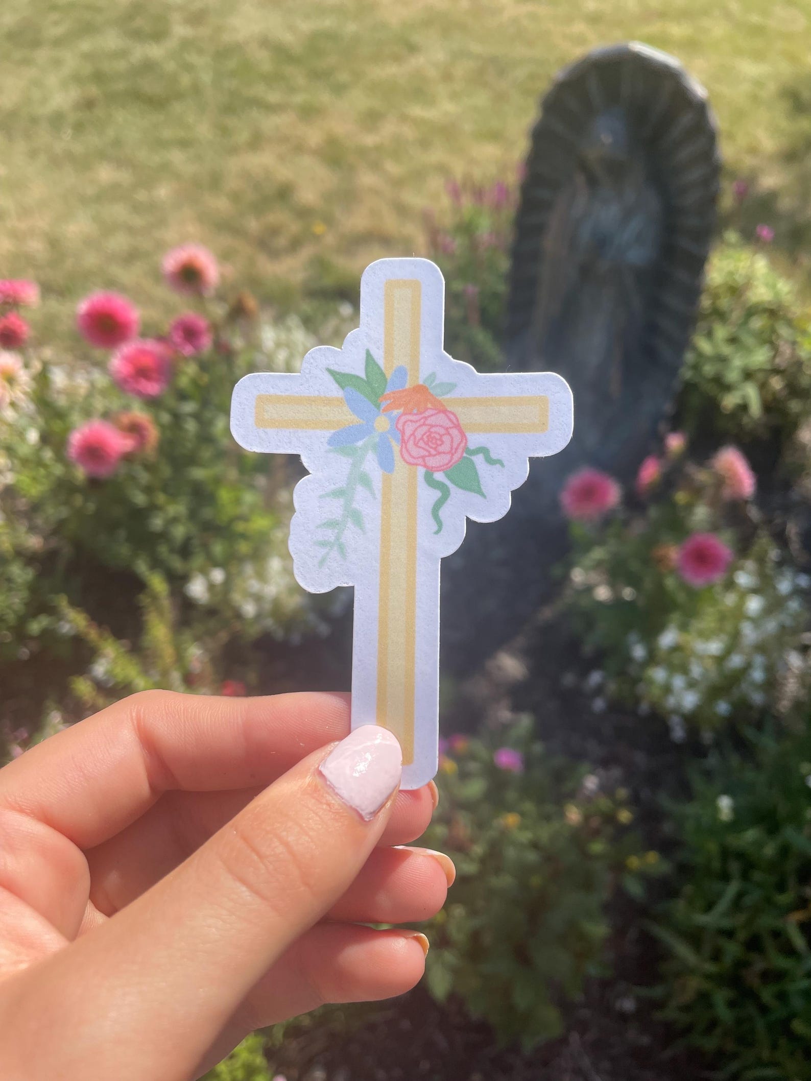Floral Cross Sticker - Etsy