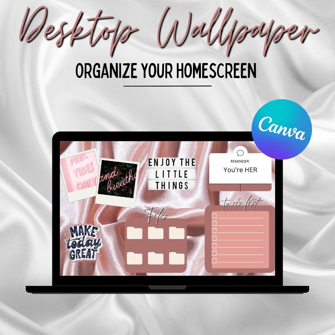 EDITABLE Desktop Organizer Wallpaper, MacBook and Laptop Wallpaper ...