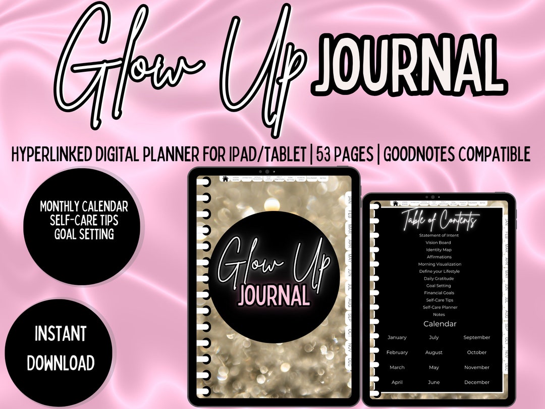 Glow up Digital Planner | That Girl Planner | Self Care Planner | Good ...