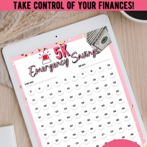 5k Emergency Savings Challenge, Printable 10000 Savings Challenge, 100 ...