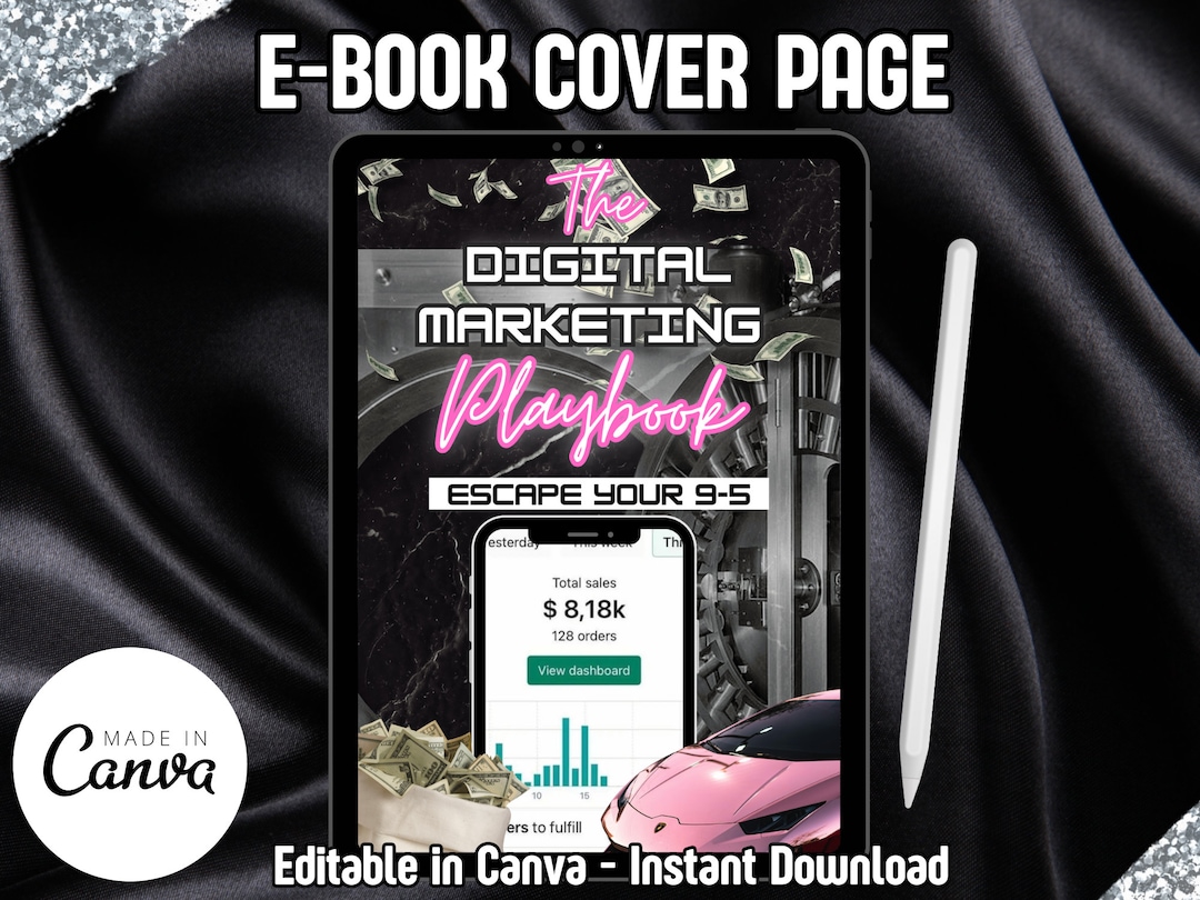The Digital Marketing Playbook Cover, Cover Only, Ebook Cover Template ...