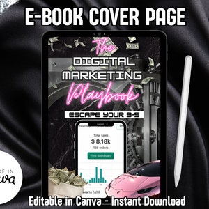 The Digital Marketing Playbook Cover, Cover Only, Ebook Cover Template ...