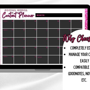 31 Day Social Media Content Calendar, Planner, Tiktok, Instagram ...