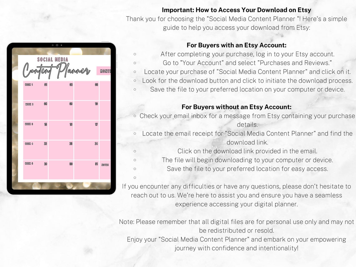 31 Day Social Media Content Calendar Template With Premade Ideas ...