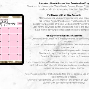 31 Day Social Media Content Calendar Template With Premade Ideas ...