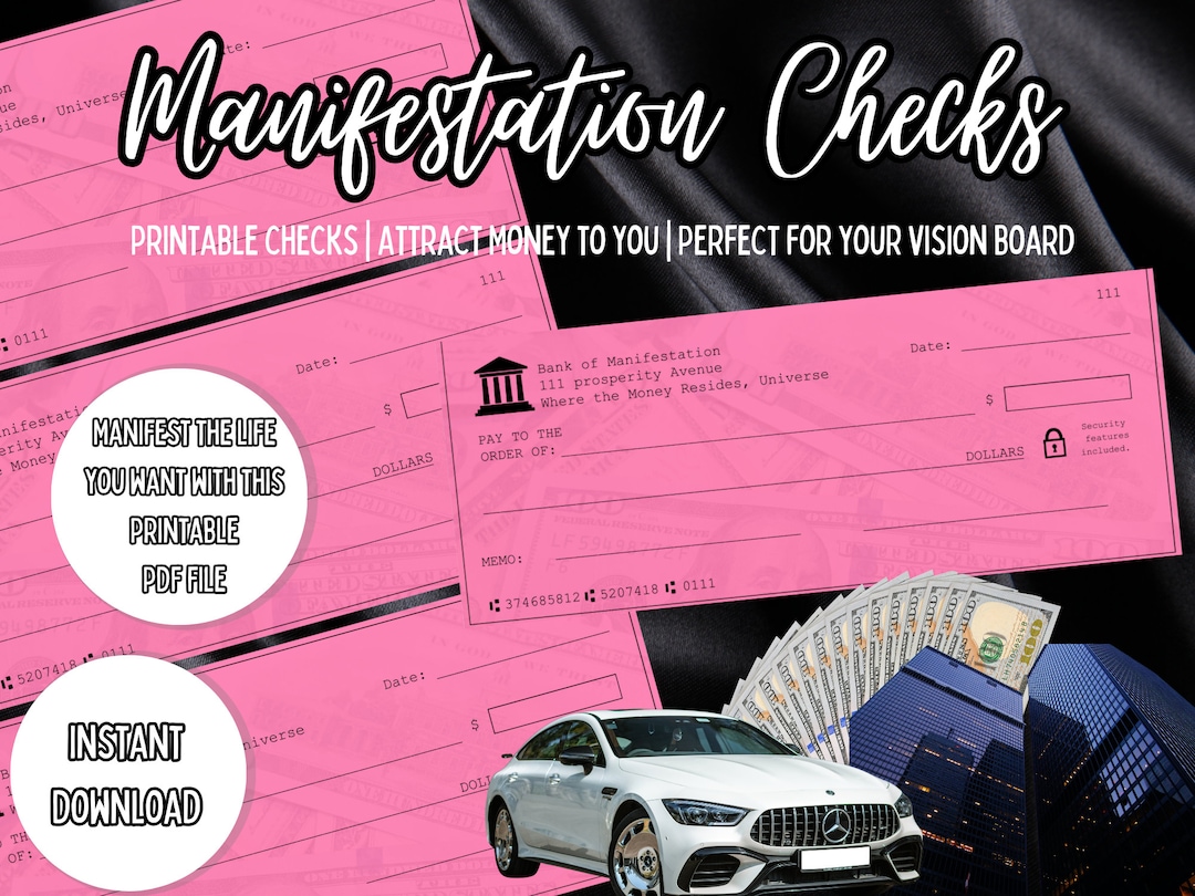 Manifestation Checks | Vision Board Check | Law of Abundance ...