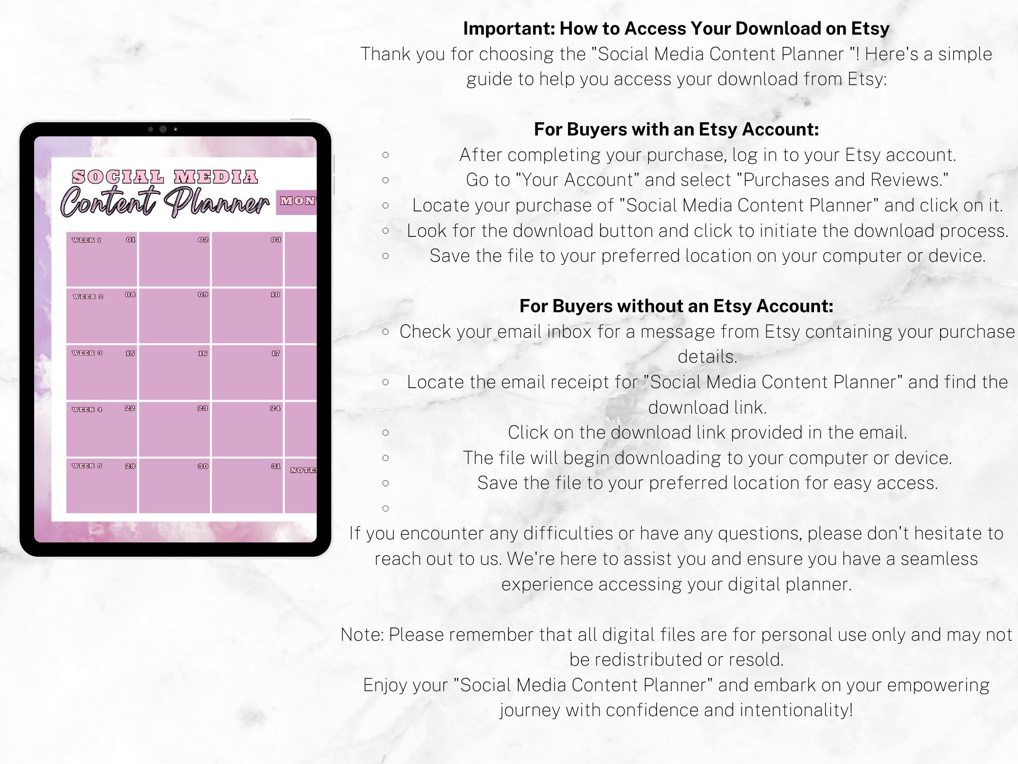 31 Day Social Media Content Calendar Template With Premade Ideas ...