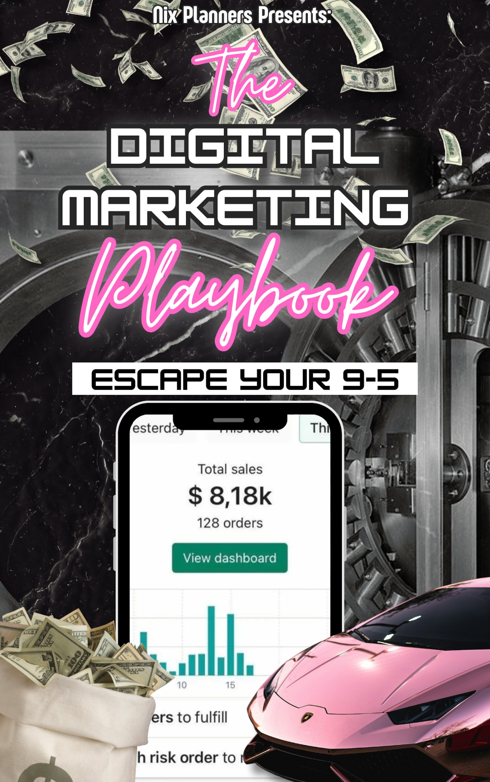 The Digital Marketing Playbook Cover, Cover Only, Ebook Cover Template ...