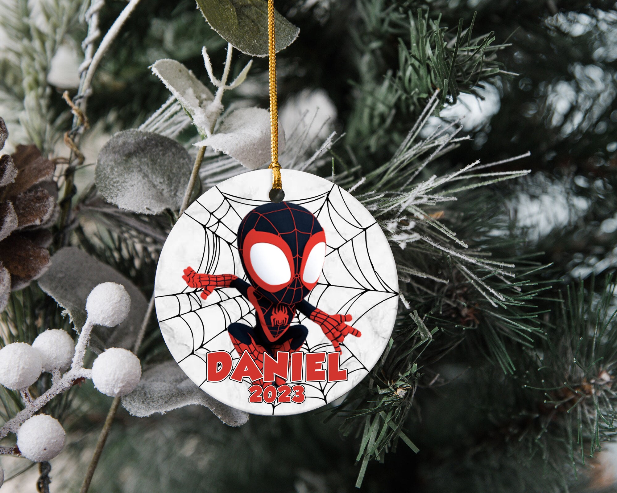 Personalized Spiderman Ornament Spidey Christmas Ornament - Etsy