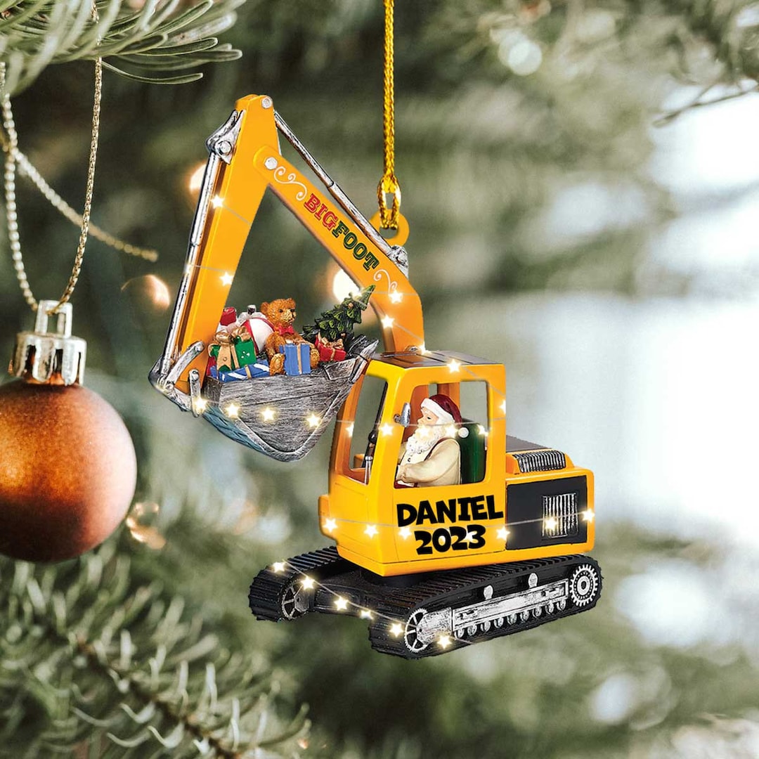 Excavator Ornament Personalized Construction Truck Christmas - Etsy