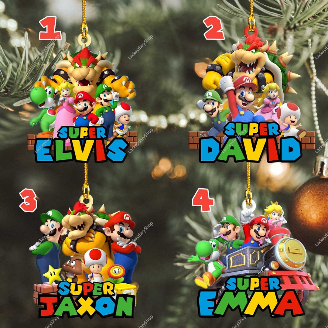 Personalized Super Mario Christmas Ornament Super Mario - Etsy
