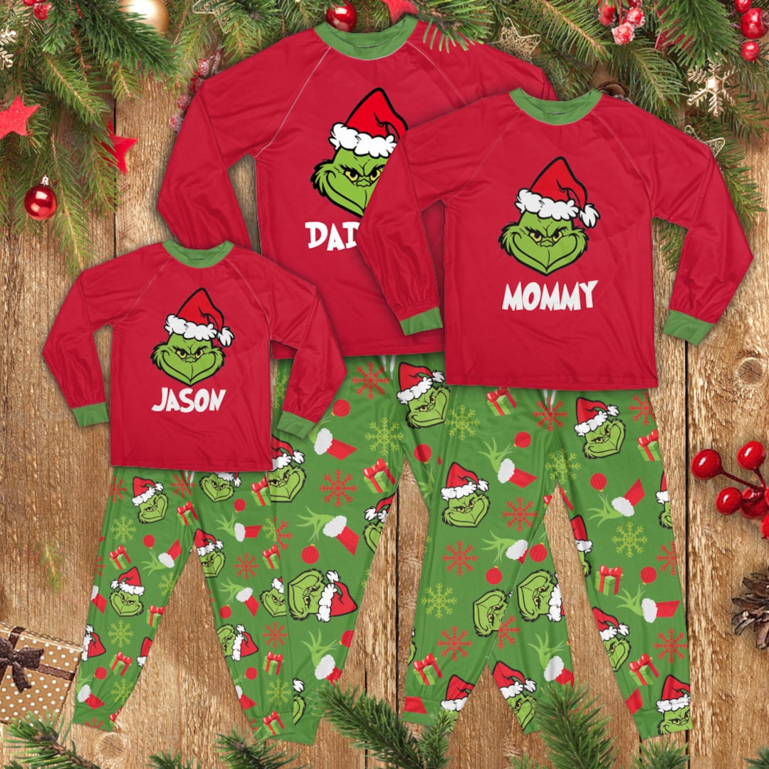 Grinch Squad Family Pajamas Set Christmas Pajamas Set - Etsy
