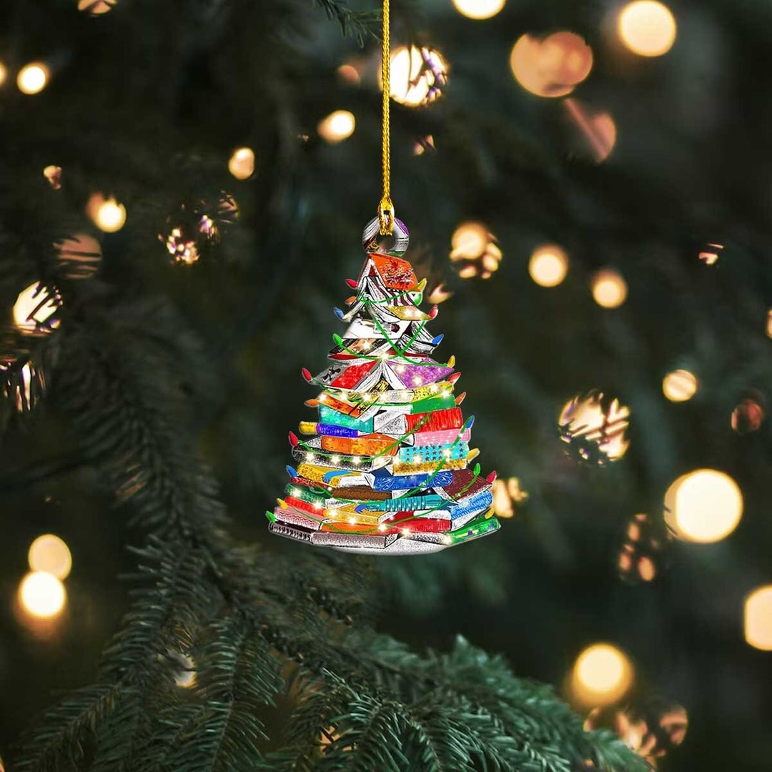 Christmas Book Tree Ornament Book Lover Christmas Ornament - Etsy