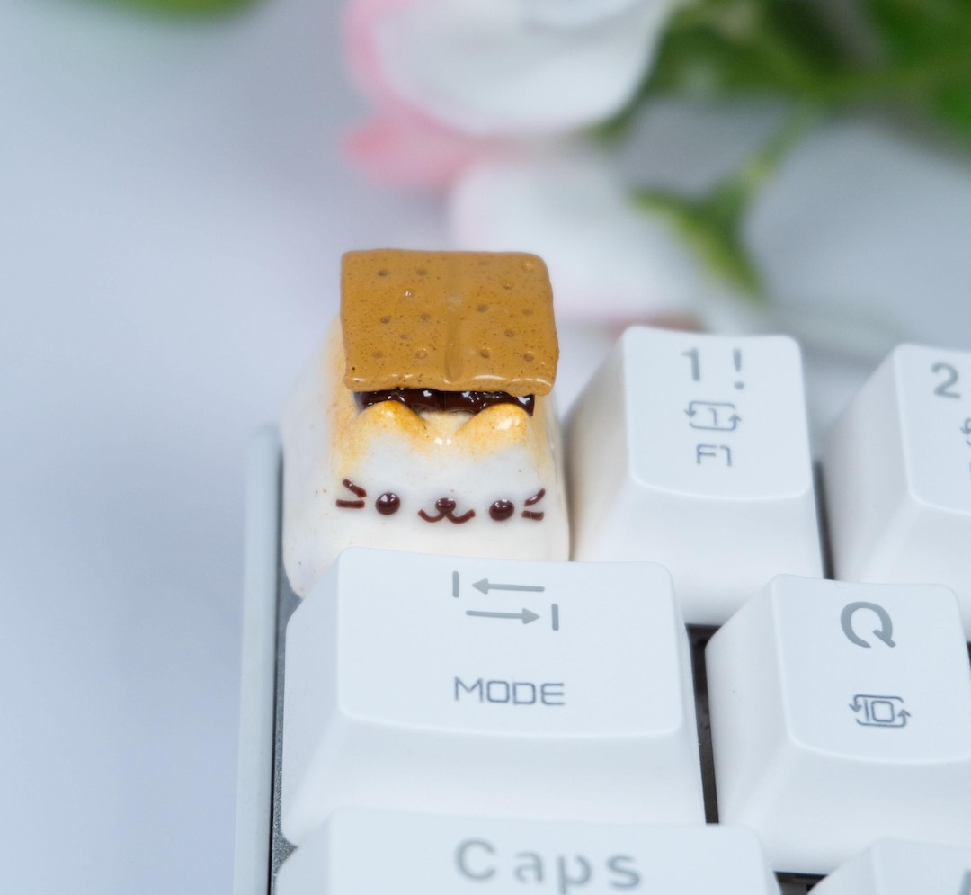 Handmade Polymer Clay Smores Cat Keycap - Etsy