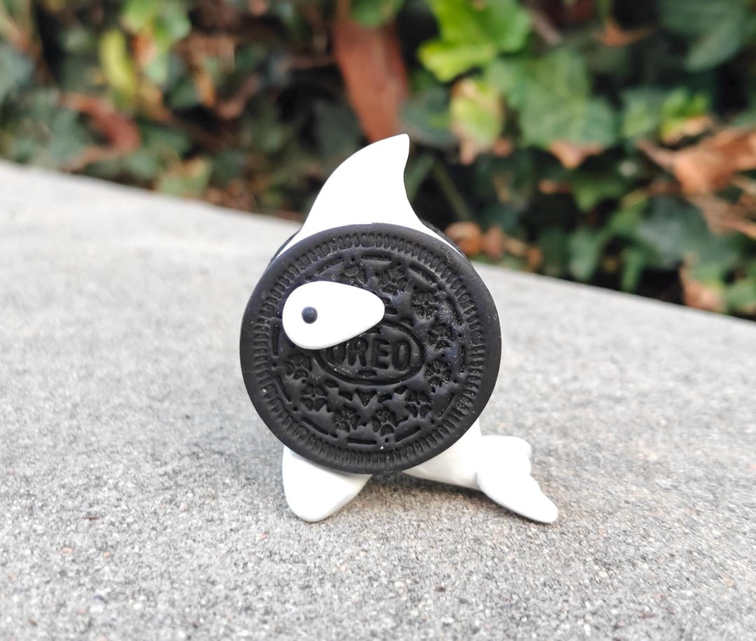 Handmade Polymer Clay Oreorca Figurine / Trinket / Oreo Orca - Etsy