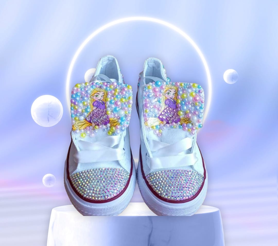 Elsa Shoes /frozen/kids Sneakers Decorated With Crystal and Pearls - Etsy