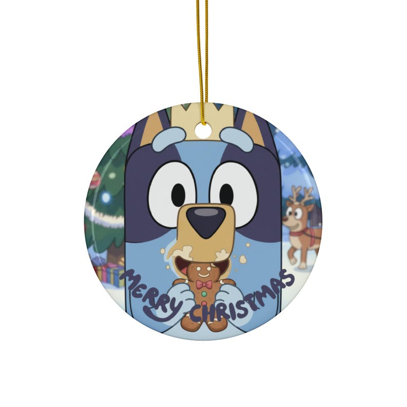 Ceramic Bluey Gingerbread Holiday Ornament, Christmas Tree Decoration ...