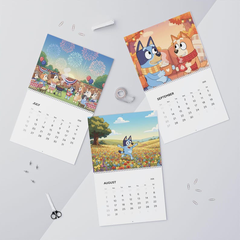 Calendario de pared Bluey 2026 / Diversión familiar, actividades para ...