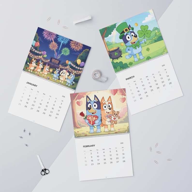 Bluey 2026 Wall Calendar | Family Fun, Kids Activities - Etsy.de