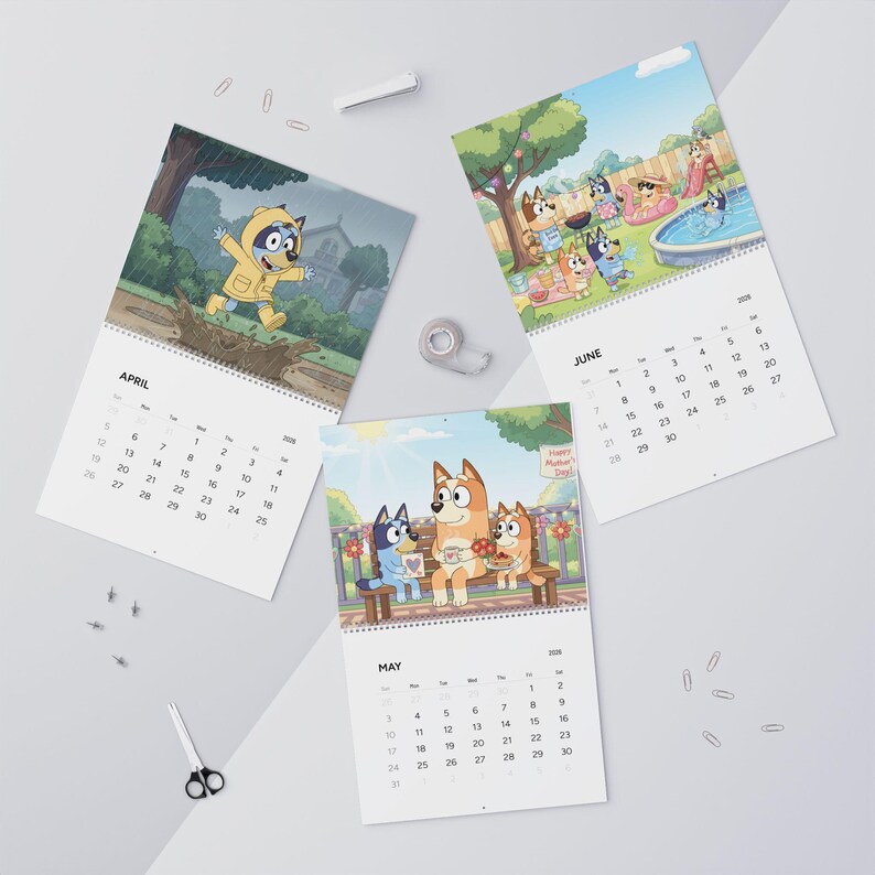 Bluey 2026 Wall Calendar | Family Fun, Kids Activities - Etsy.de