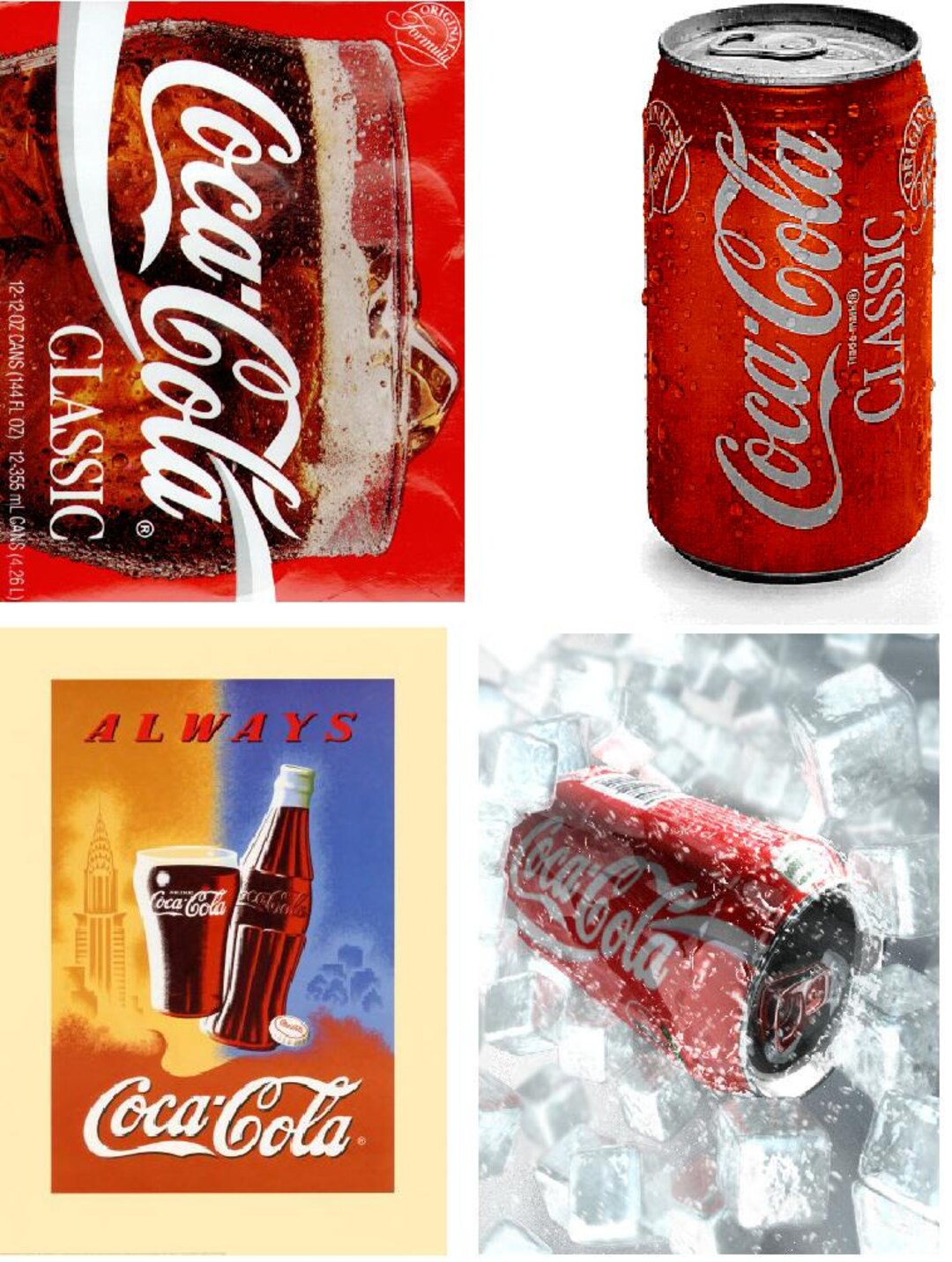Set of 4 Coke Coca Cola Soda Pop Fabric Quilt Blocks - Etsy