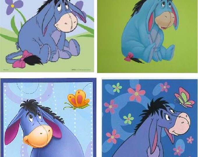 Set of 4 Eeyore Fabric Quilt Blocks - Etsy