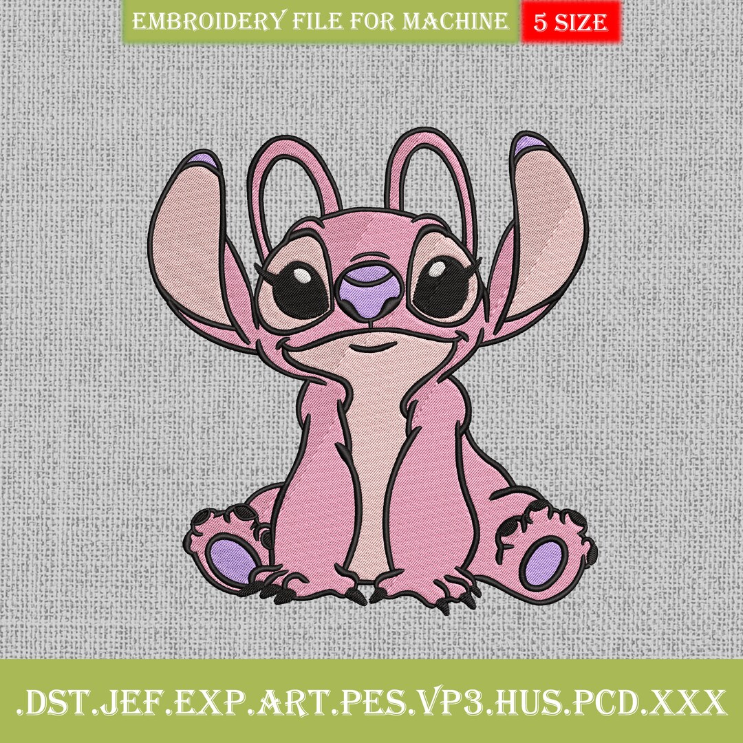 Angel Stitch Pink Embroidery Design Lilo and Stitch - Etsy