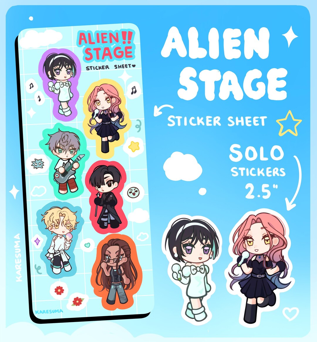 ALNST Alien Stage Otome Vinyl Sticker Sheet Set - Etsy