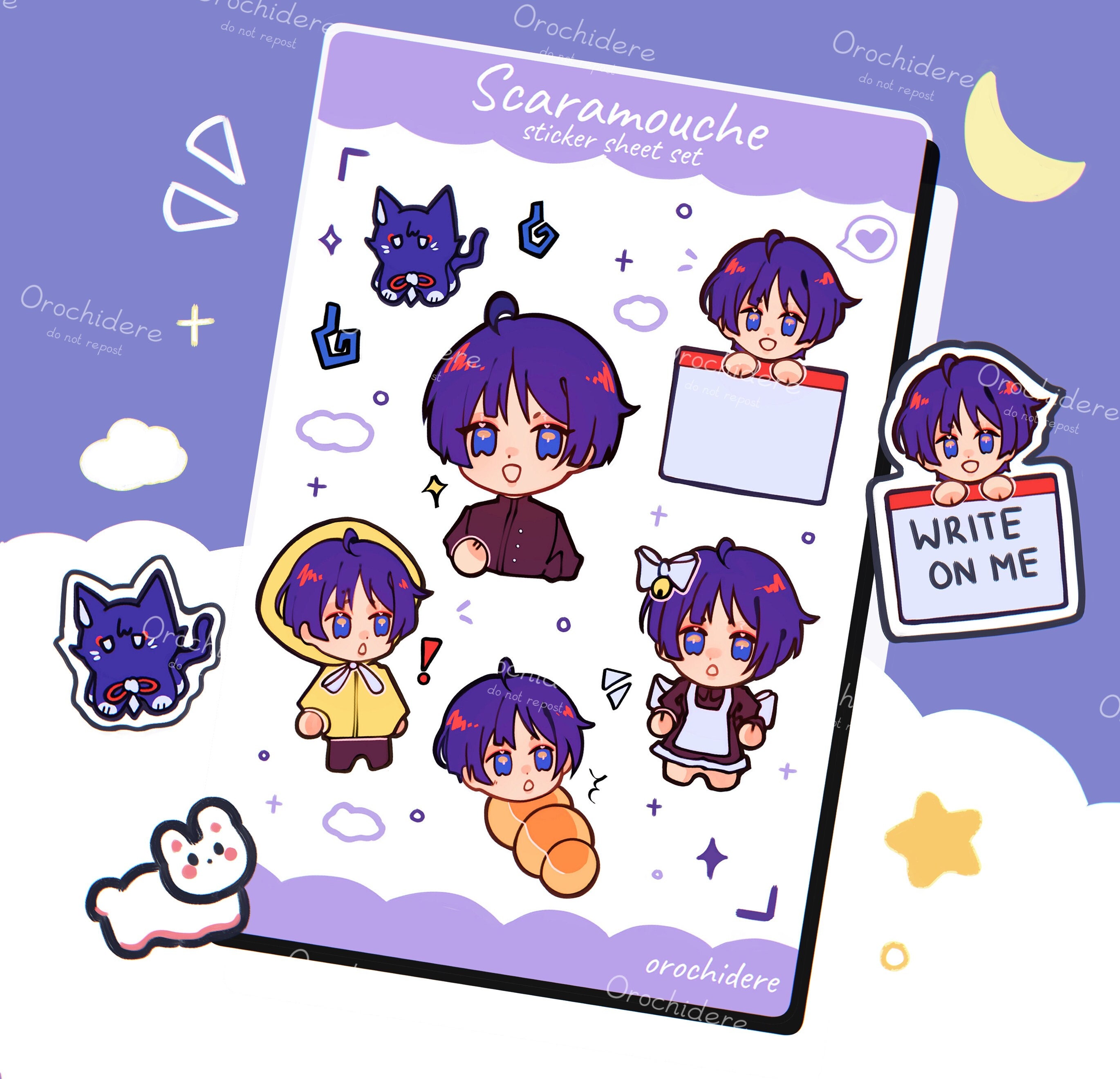 Genshin Impact Scaramouche Sticker Sheet Set - Etsy