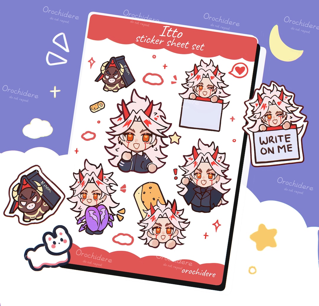 Genshin Impact Itto Sticker Sheet Set - Etsy