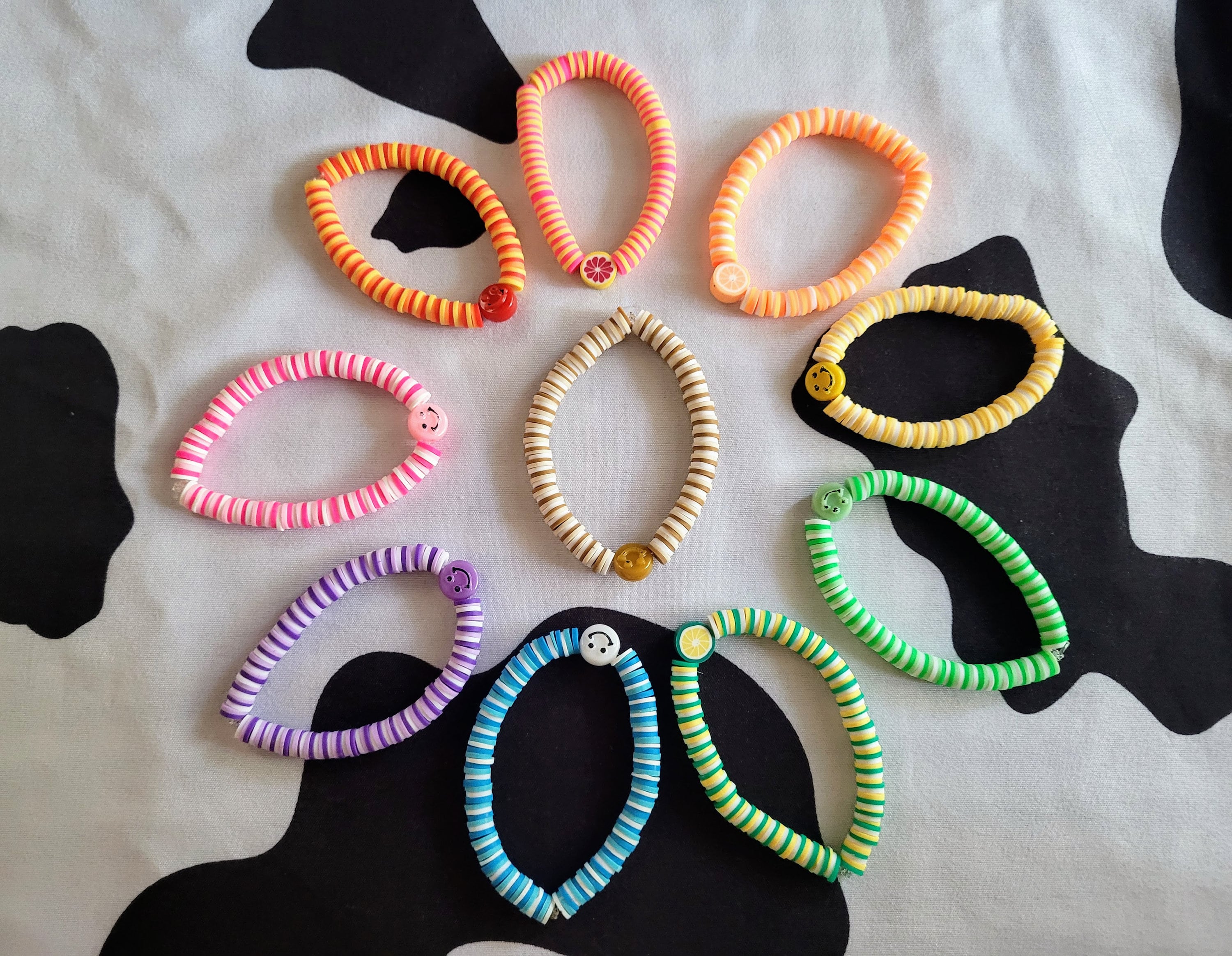 Clay Bead Bracelet With Stickers - Etsy