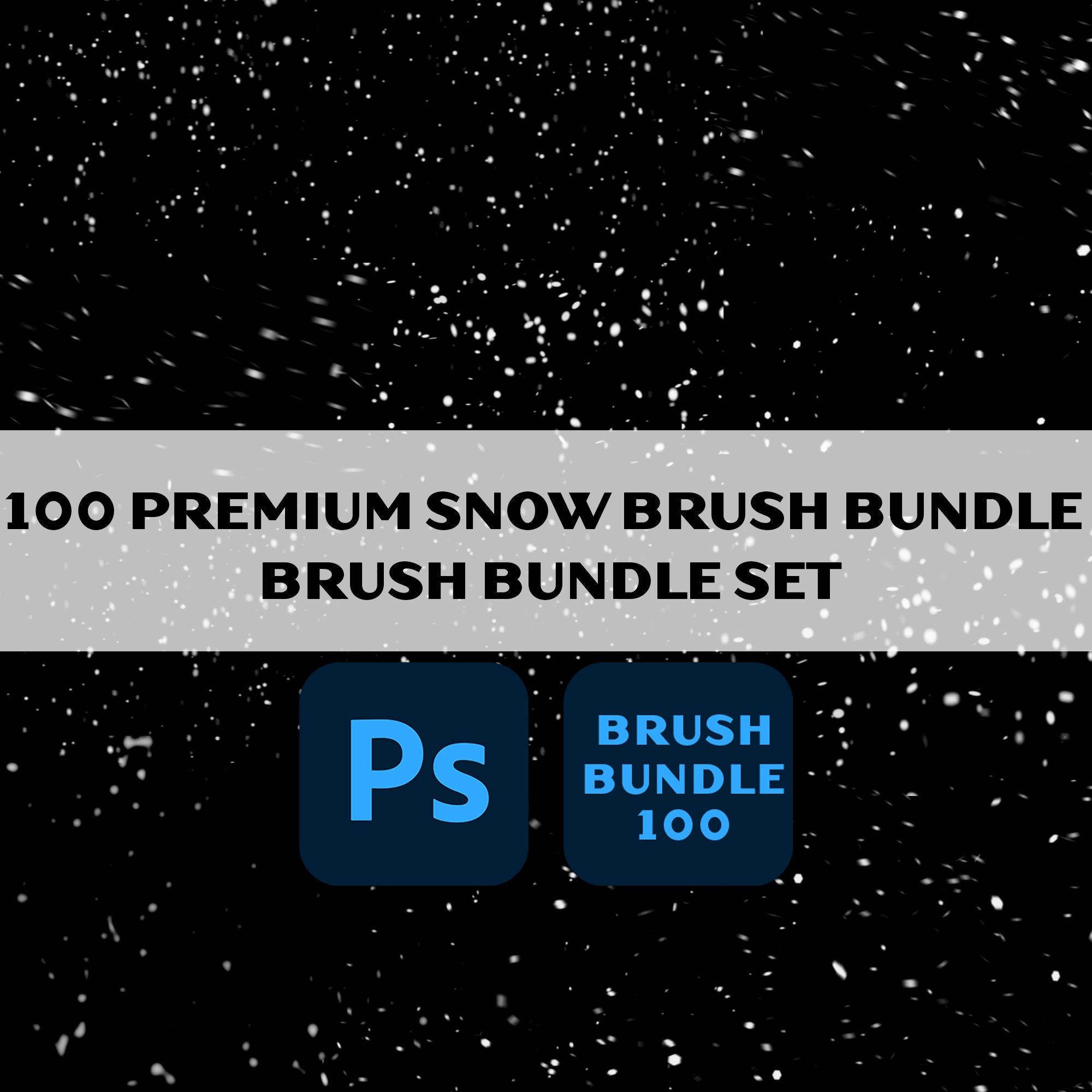 100 Snow Brushes for Photoshop, Photoshop Brush, Brushes Bundle, Snow ...