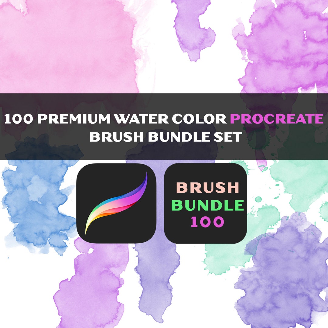 100 Water Color Brushes for Procreate, Procreate Brush, Brushes Bundle ...